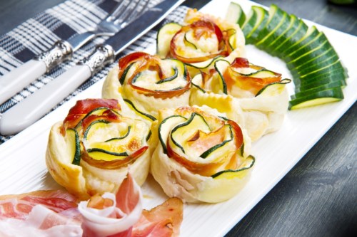 Zucchini Blätterteig Rosen Raffiniertes Fingerfood Aus Dem Ofen